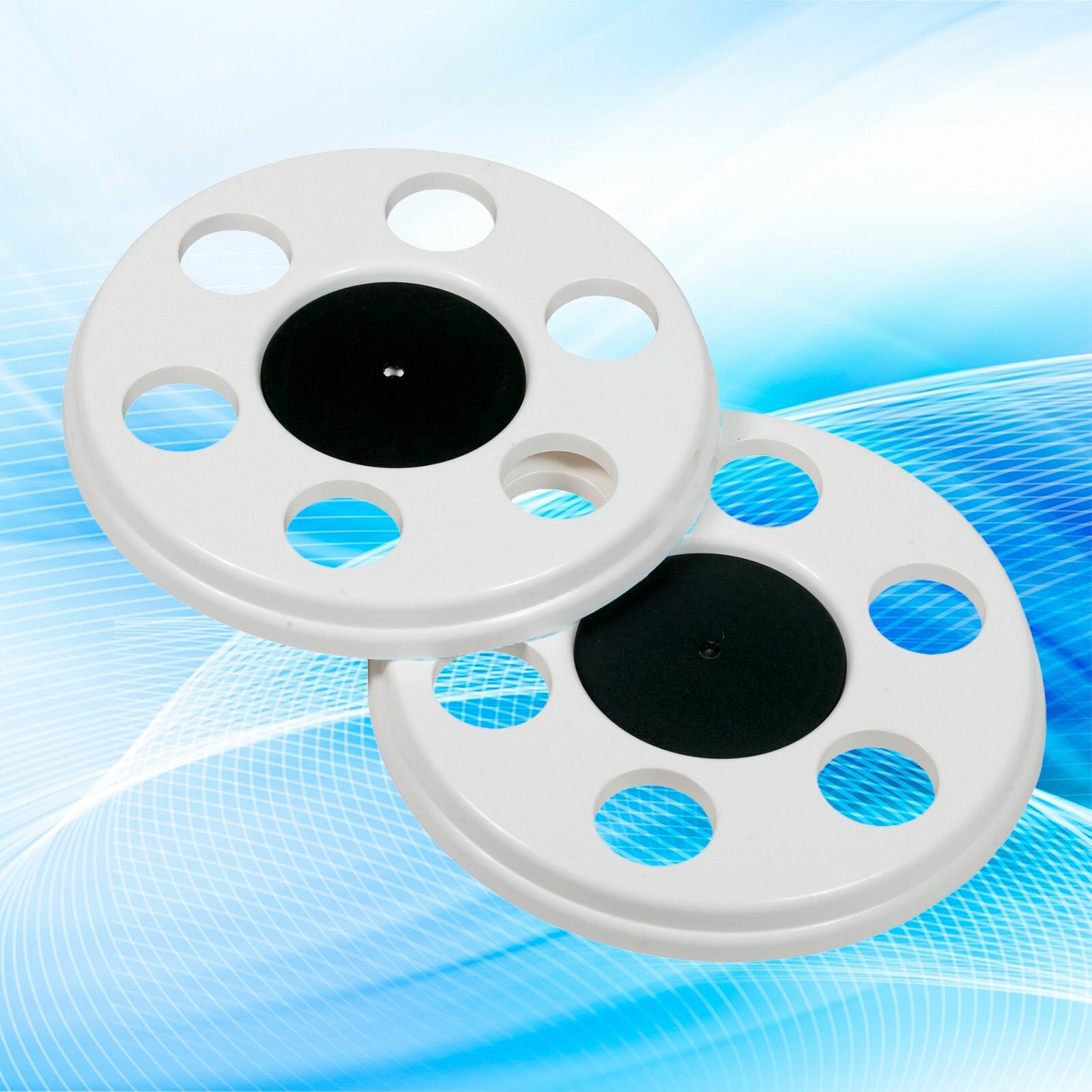 Колпаки колёсные передние ступичные. (R-16) Сделано в России. Белые (2 штуки) (27874)