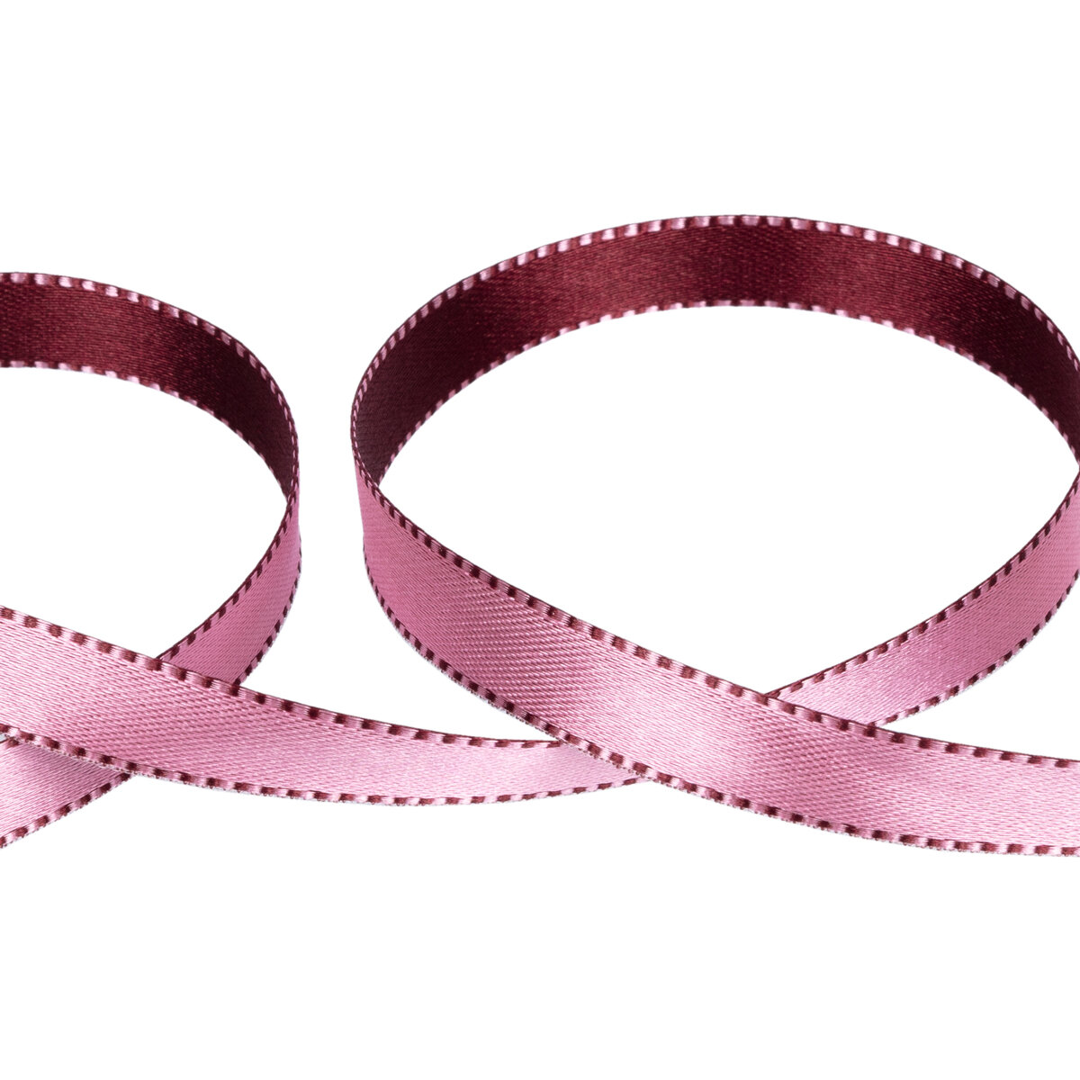 Лента атласная 10 мм "Gamma" ALD-10 двухстор. 22.8 м №134 розовый/т. бордовый