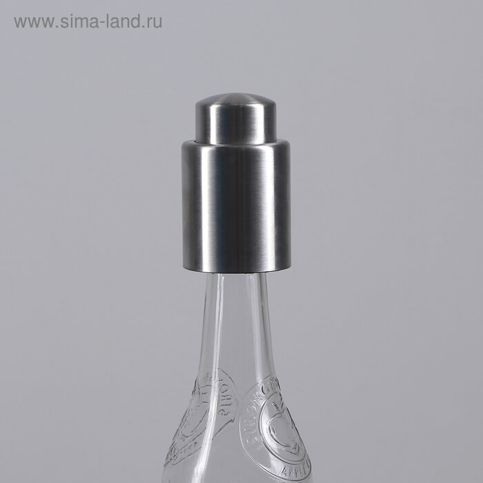 Пробка для вина вакуумная Профи, 4.5×7 см, нержавеющая сталь, серебристая