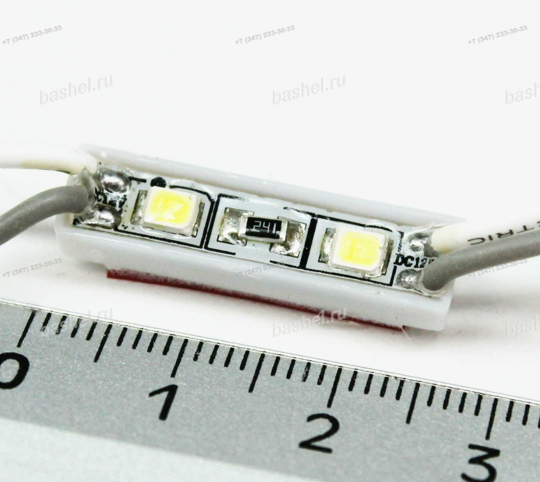 LED modul PCB-12-2835-2SMD-IP65-W 27Lm, 0.28W, 5500k, White 25x7x4mm [96], Модуль светодиодный