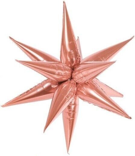 Шар 3D (40'/102 см) Звезда, Составная, Розовое Золото, 1 шт. в упак.