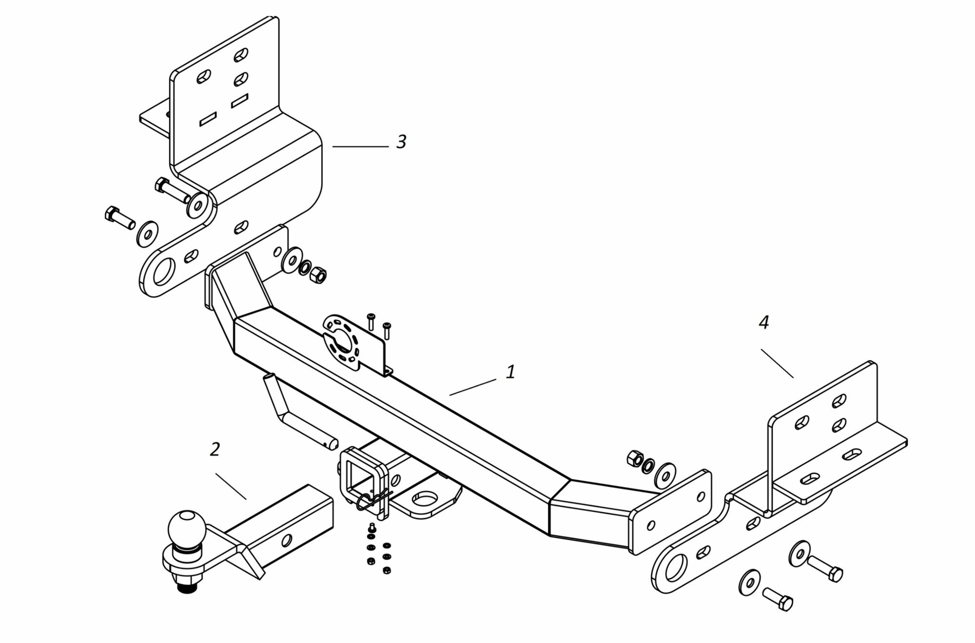 Фаркоп под квадрат для Isuzu Mu-X, c 2020-, Бизон. FA 0330-E