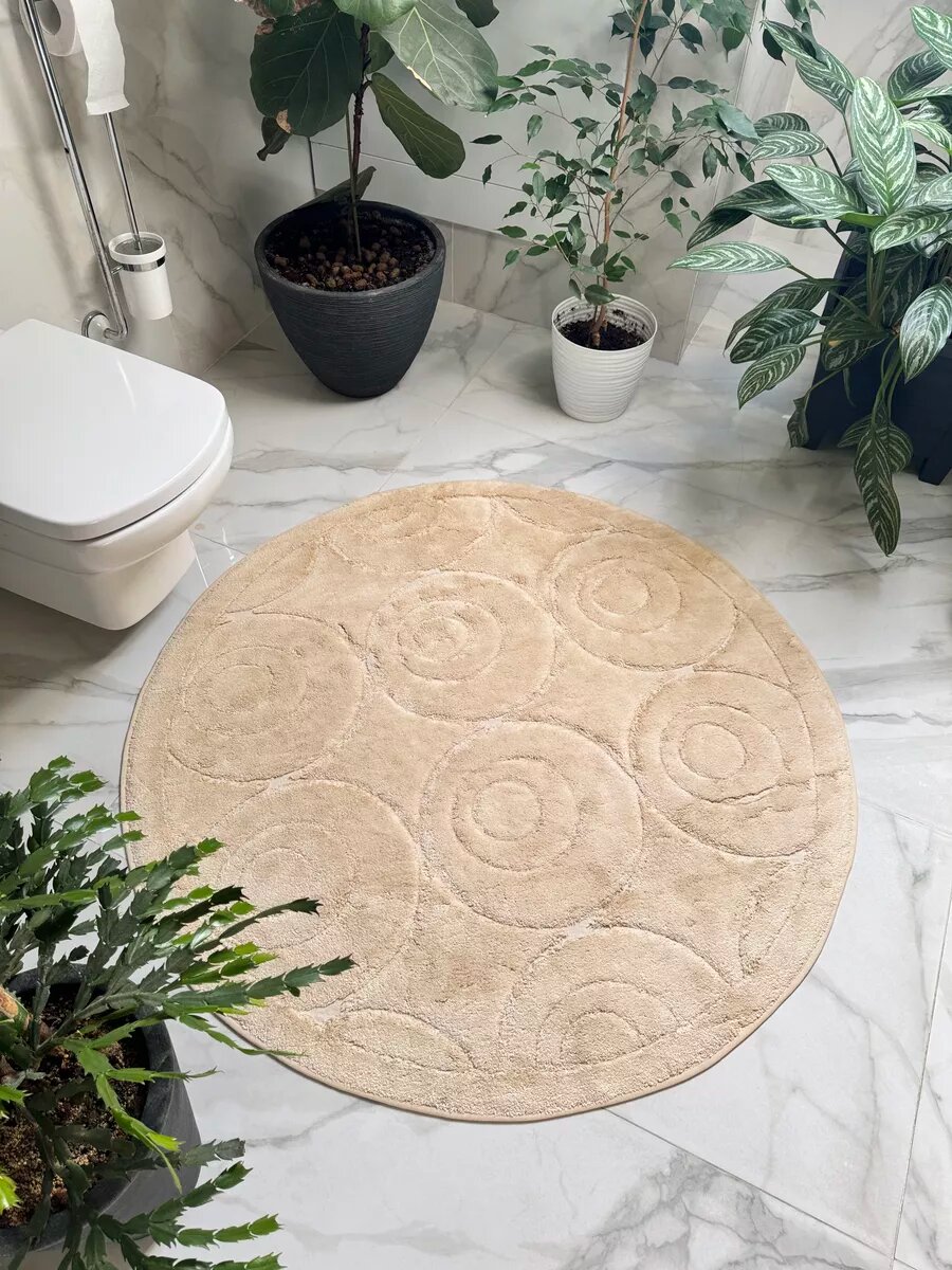 Коврик Natali's Carpets на пол для ванной и туалета 80х80 см Турция