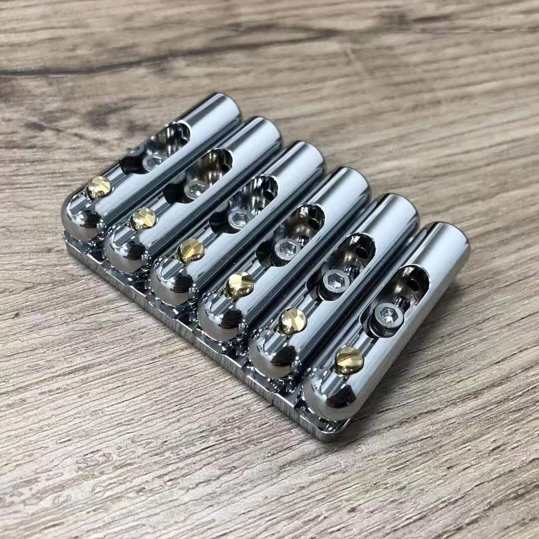 Латунный фиксированный бридж с отдельными седлами для электрогитары Parts L056