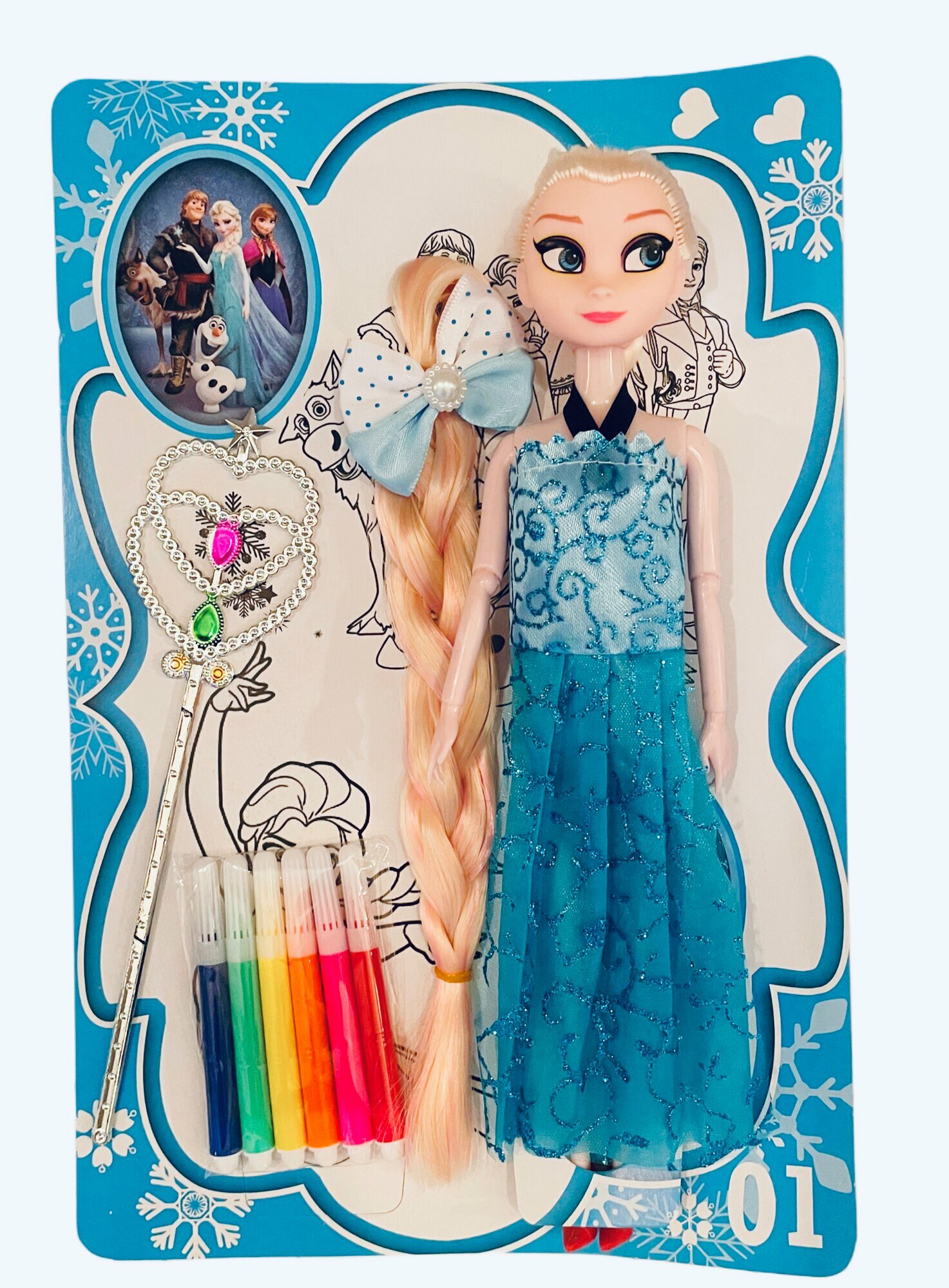 Кукла Эльза с аксессуарами и раскраской