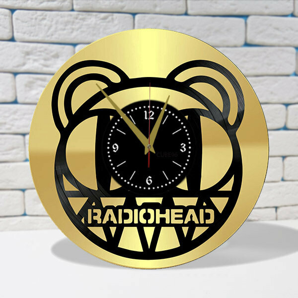 Часы из винила RadioHead (золотистая подложка)
