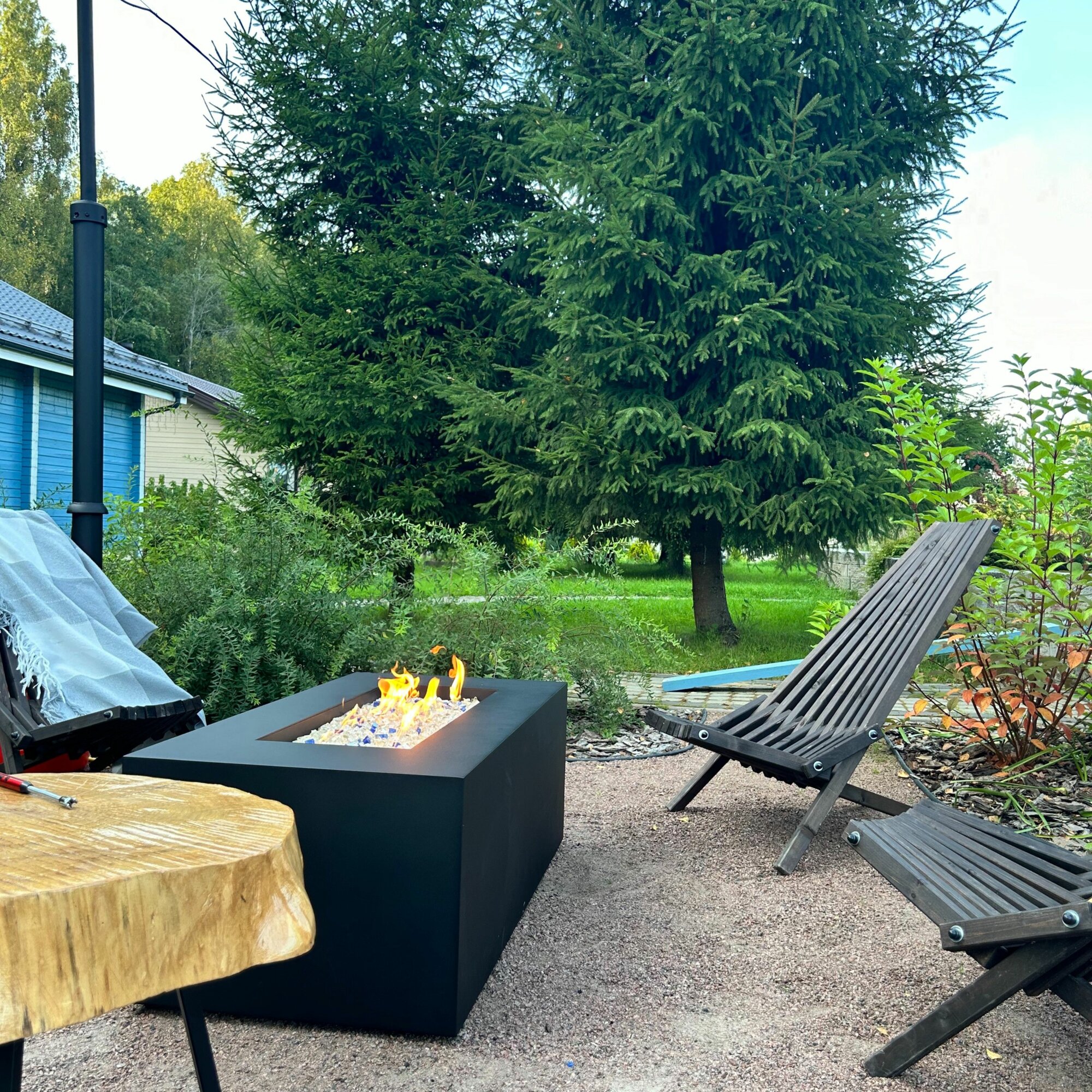 Уличный газовый камин AngelsFire Lido120-BKM-GREEN