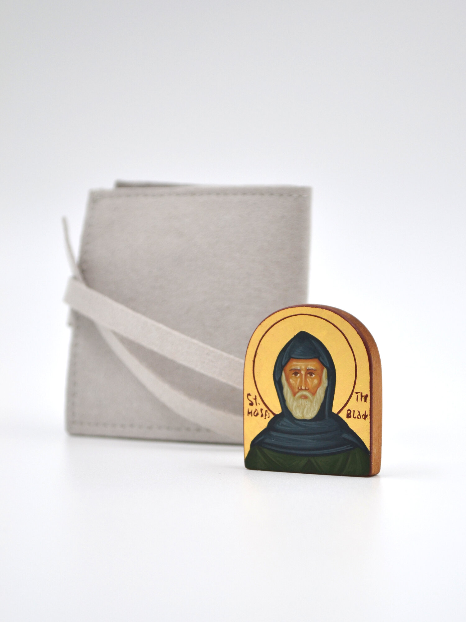 Моисей Мурин (Черный) рукописная дорожная икона