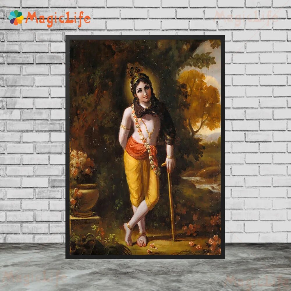 Картина на холсте Hinduism Krishna E, 50X70cm NoFrame