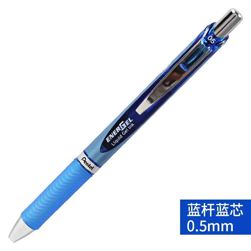 6 шт. Pentel BLN75 EnerGel, гелевые ручки, 0,5 мм Синий, Blue Ink Blue Body