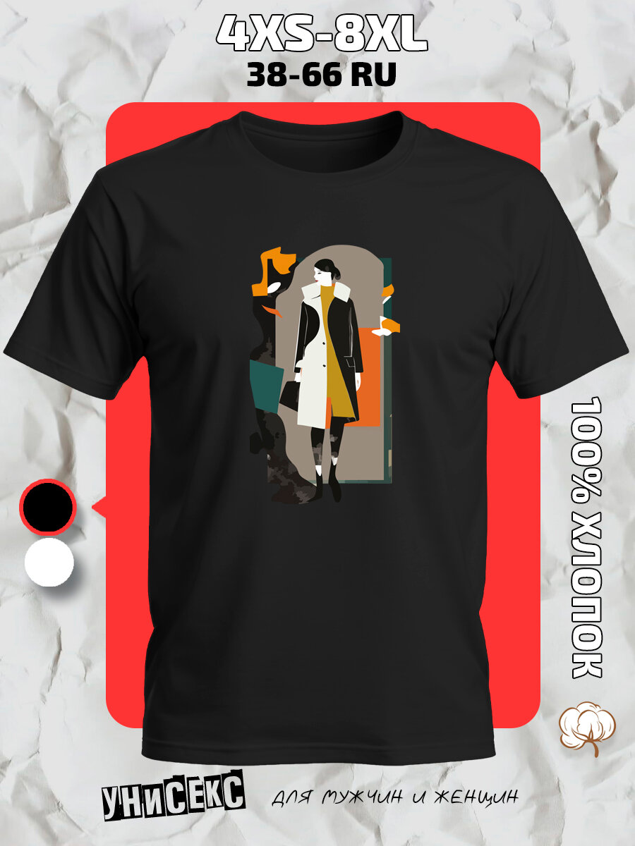 Футболка с принтом девушкой