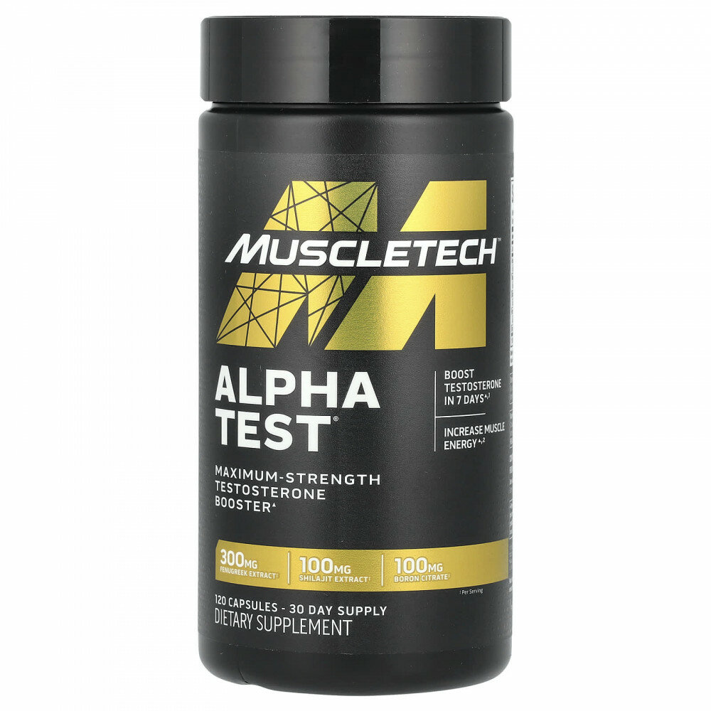 MuscleTech, AlphaTest™, 120 капсул