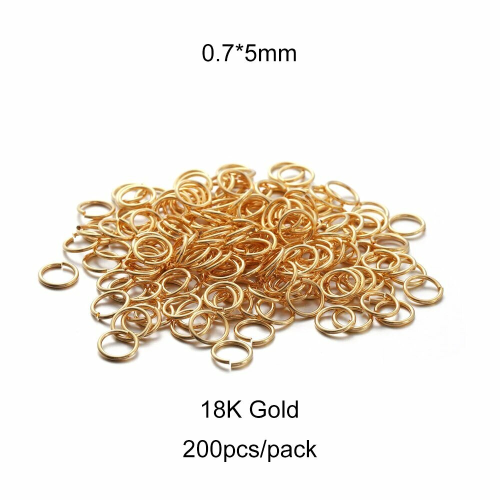 Колечки открытые 18K Gold 5mm 200шт