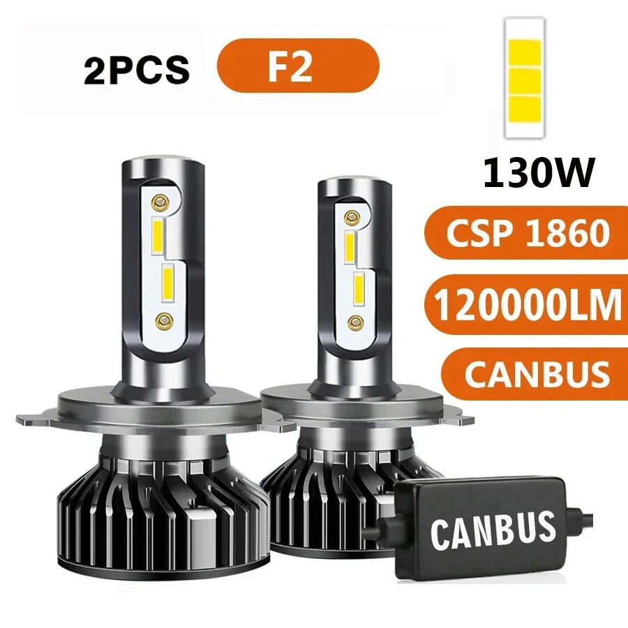 Воздушный 220000 LM 200W H7 H4 Led Canbus Фара 12V 24V H1 H8 H9 H11 9005 12V CSP CANBUS, 4300K, H4