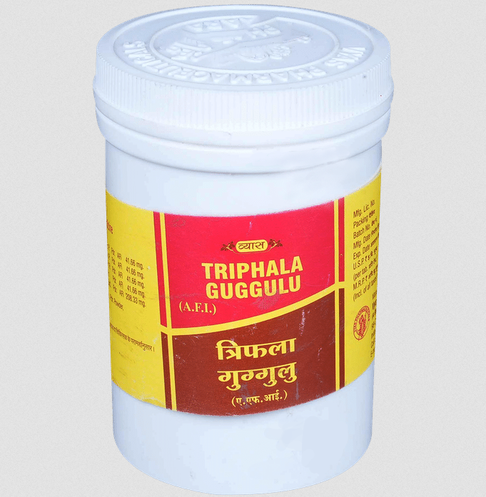 Трифала Гуггул Вьяс фитопрепарат Triphala Guggulu Vyas 100 шт.