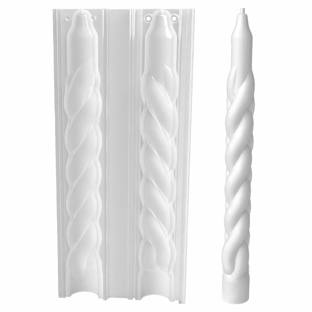 Силиконовая форма для изготовления свечей на тонком стержне, 8 вариантов на выбор форма для витых цилиндрических свечей, лёгкое извлечение, декор со сухоцветами и блёстками