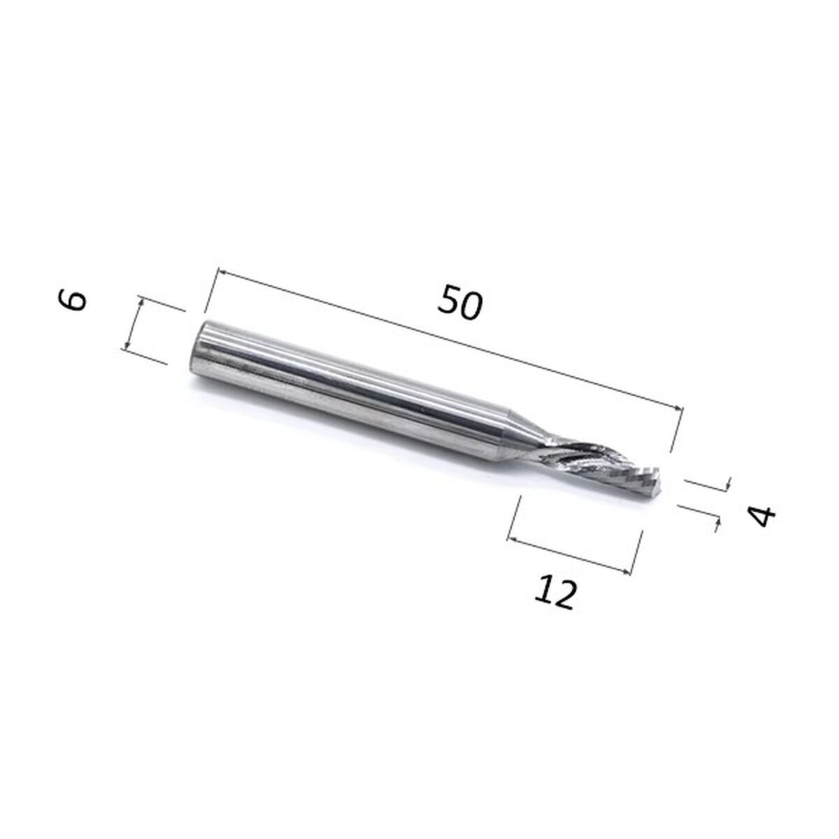 Фреза DJTOL N1LXD6412 спиральная однозаходная стружка вниз (по дереву, композиту (АКП), пластику)