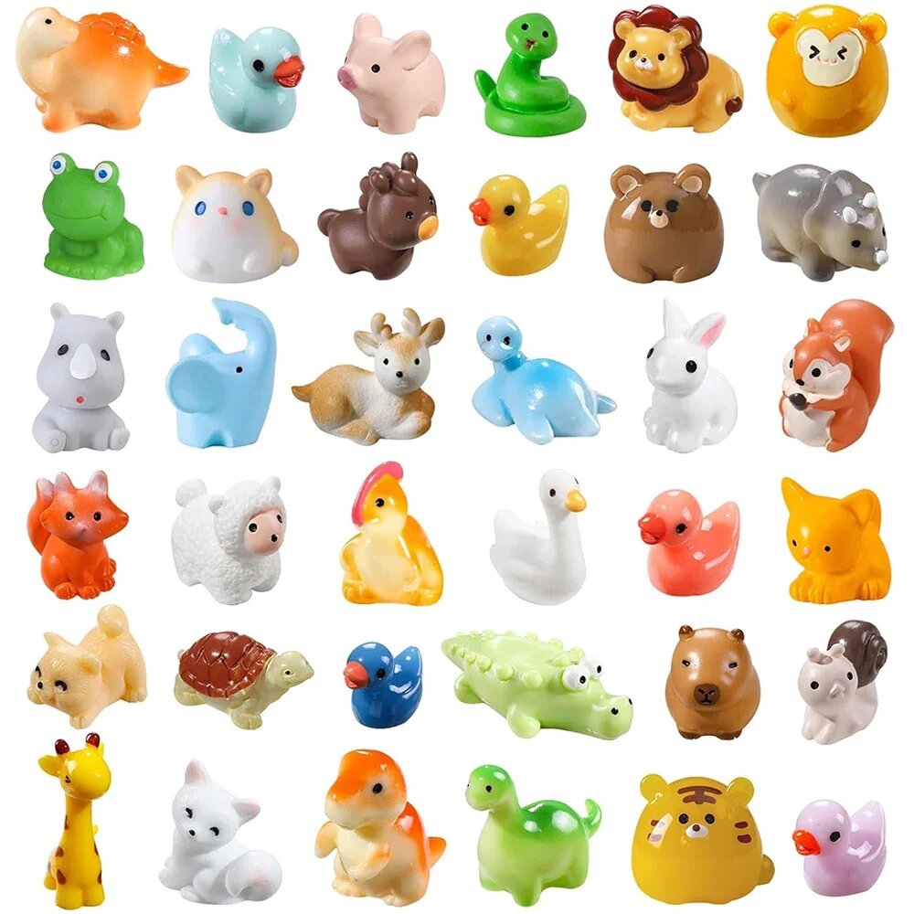 Миниатюрные фигурки животных из канифоли 36 шт.