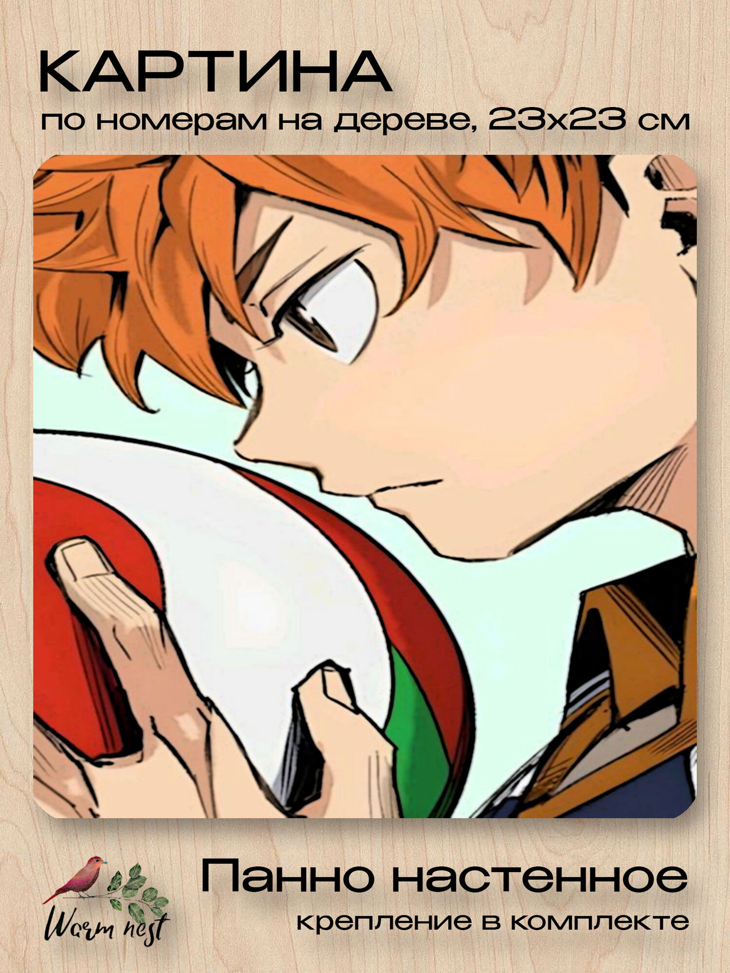 Картина по номерам на дереве - Волейбол, вариант 1