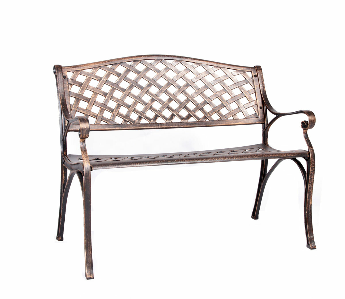 Скамейка садовая из литого алюминия ЖАСМИН "JASMINE" (Bronze)