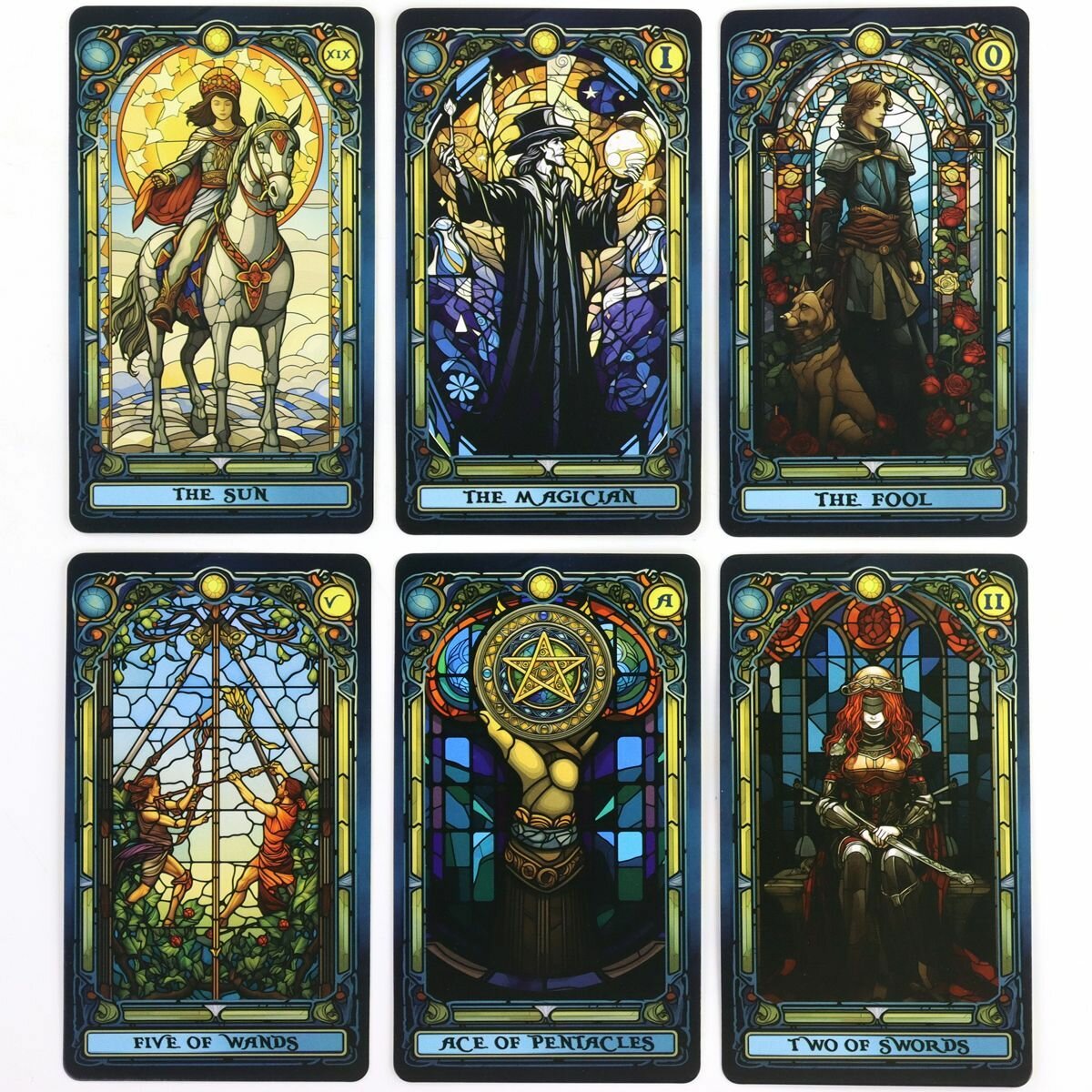 Карты таро"Stained Glass"tarot,10.3X6CM — фото 1