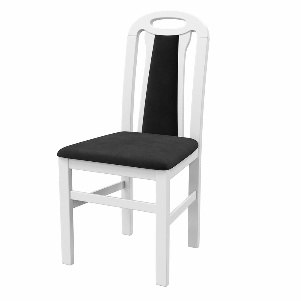 Стул деревянный астра, массив бука, эмаль белая черный