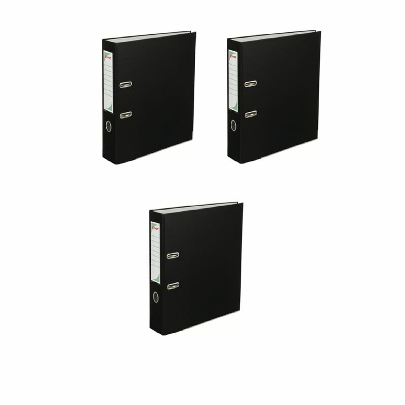 Комус Папка-регистратор, Экономи, 80 мм, с арочным механизмом, черная, 3 уп.