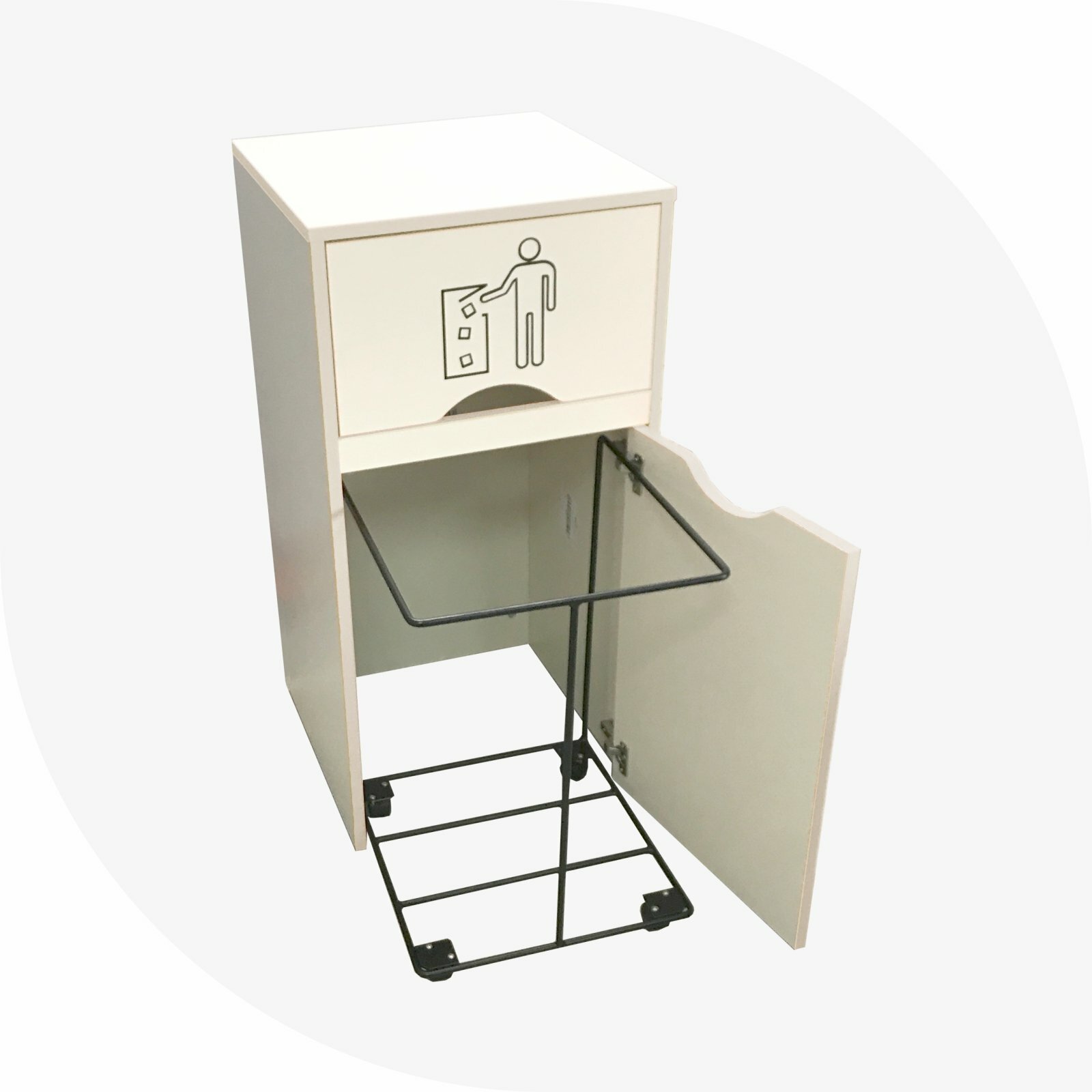 Мусорный бак для фудкорта/ Контейнер для мусора/ Урна для мусора 120 л, Ваниль светлая