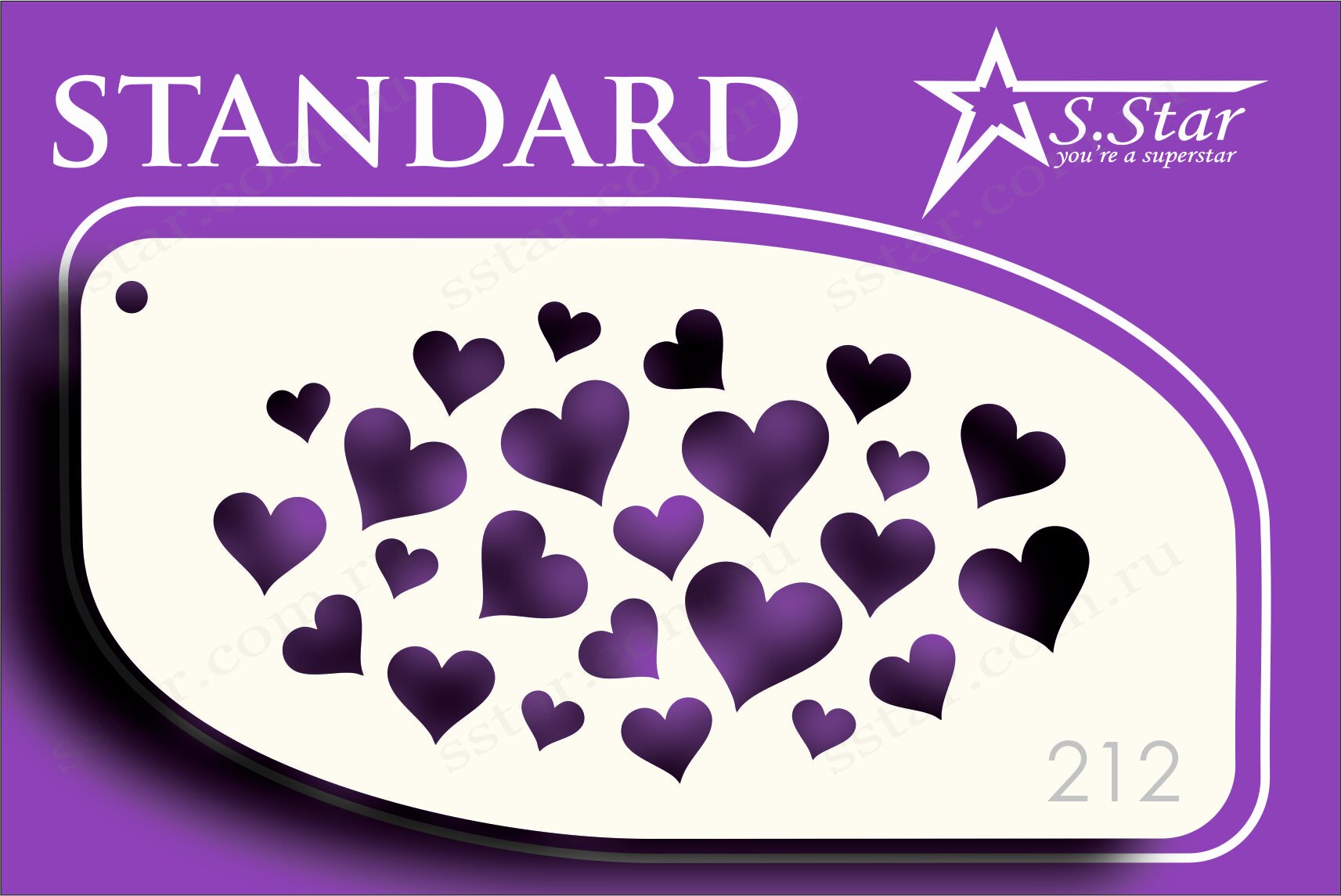 Трафарет для аквагрима постоянного пользования для девочек сердечки