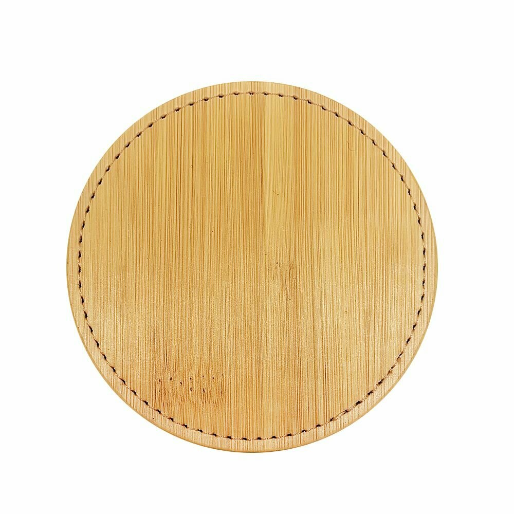 Набор бирдекелей из кожи Желтый / 10 см два предмета Сплошной цвет