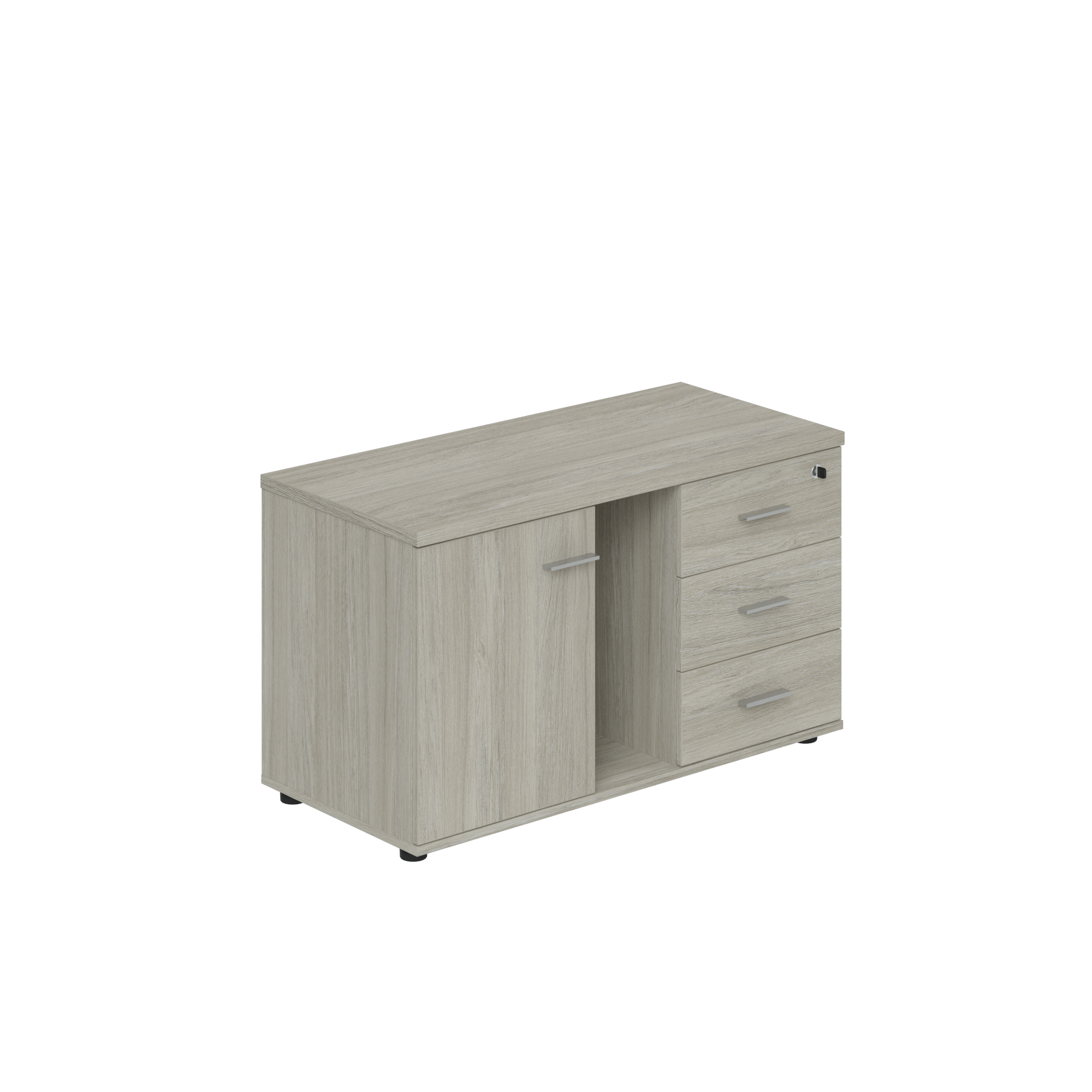 Тумба опорная (мобильная) с замком Norden WN.203 правая дуб светлый