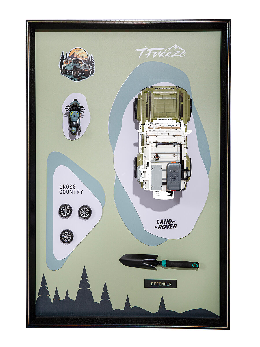 Панно на стену ручной работы "Land Rover Defender" для дизайна интерьера 120х80 см