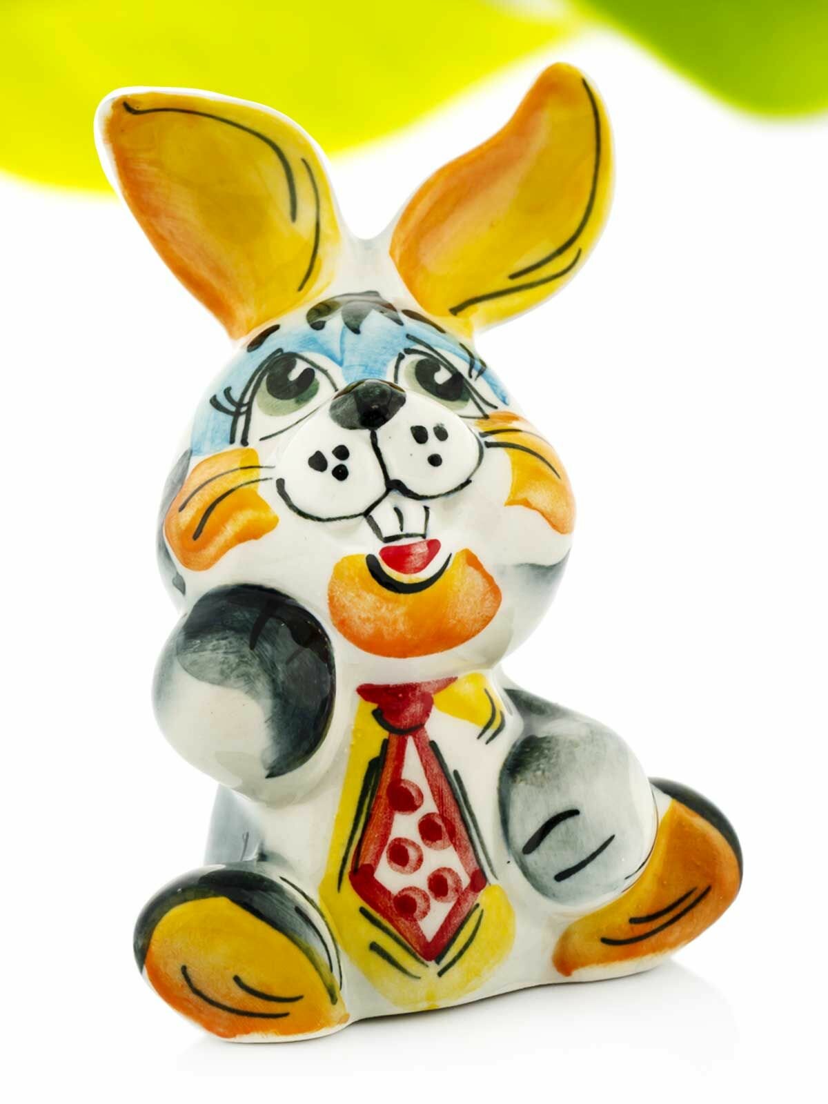 Фигурка коллекционная - Заяц-Боня, Гжель, Фарфор, 11 см