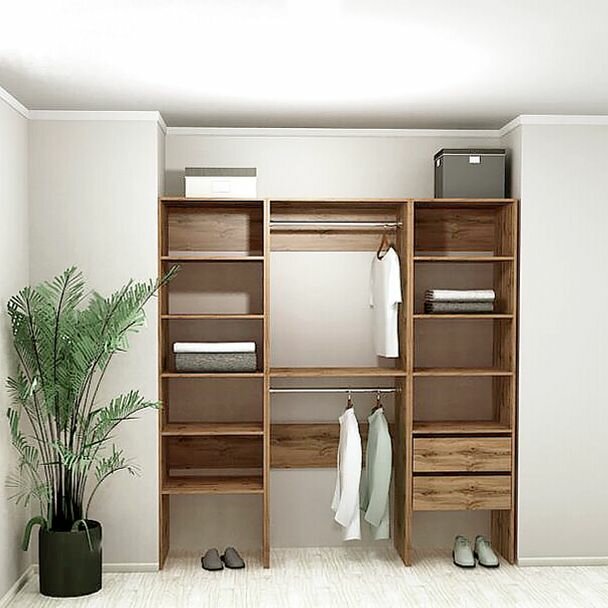 Гардеробная система Комплект стеллаж Модус № 19 200х40х208,4 см Дуб Вотан