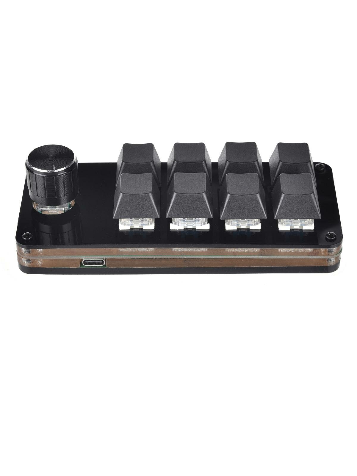 8 Keys Programmable Keyboard Multifunctional USB Mechanical Keyboard One Hand Macro Mechanical Keyboard with Knob