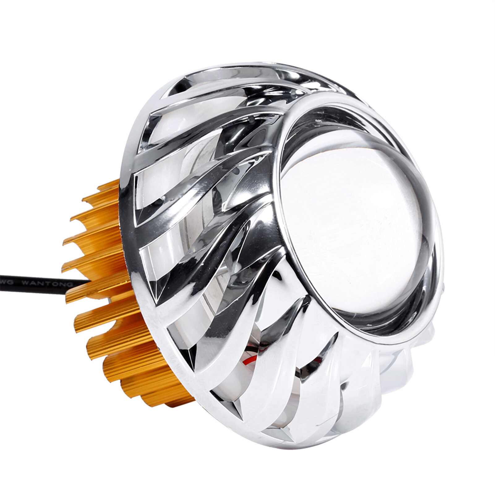 Светодиодная фара для мотоцикла, линза проектора, одинарный ореол, зеленый ангельский глаз, точечный светильник для кастомных мотоциклов, универсальная модификация Devil Eye