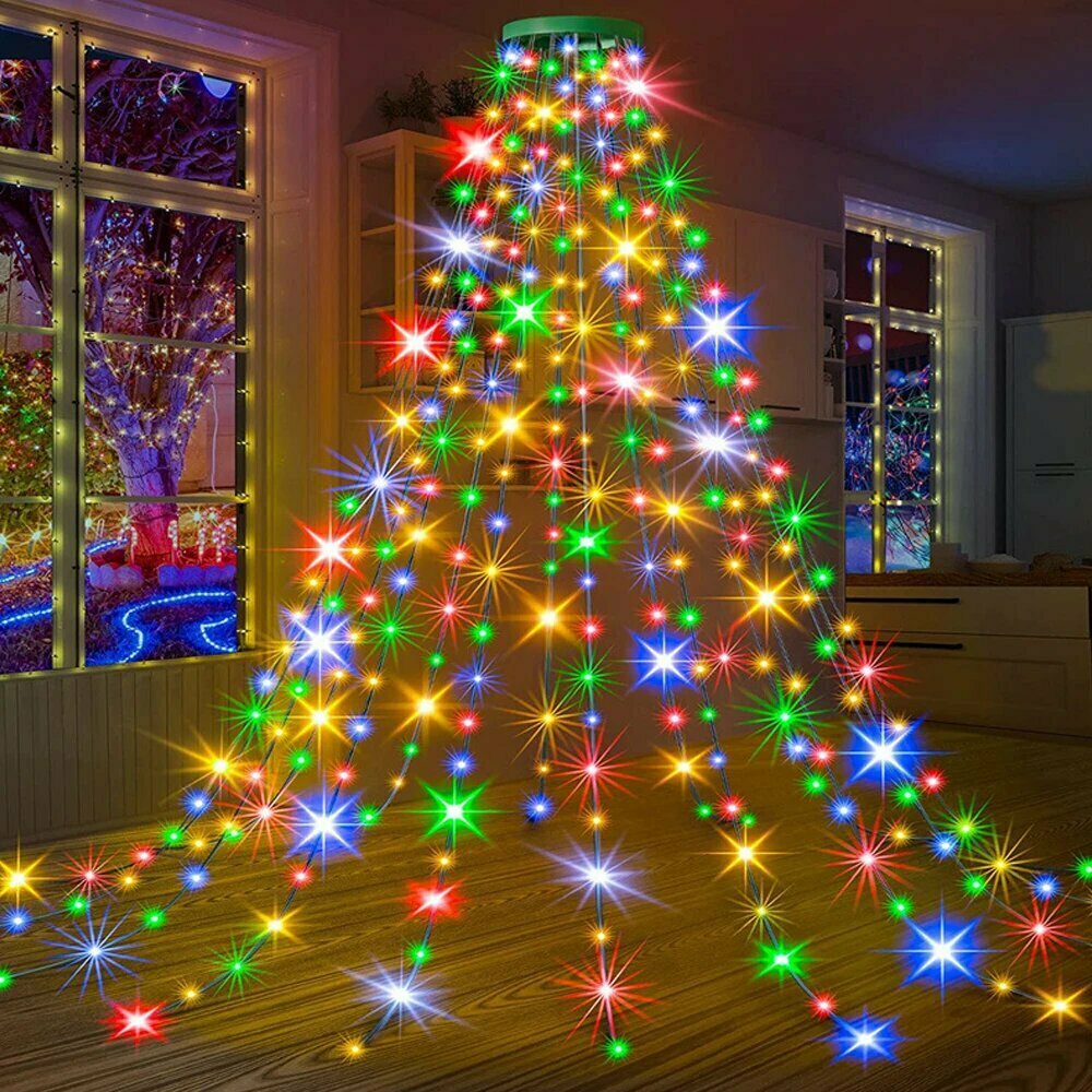 Светодиодная гирлянда "Водопад", 8 режимов, 1.5/2/3 м, multi color, 3m 300leds