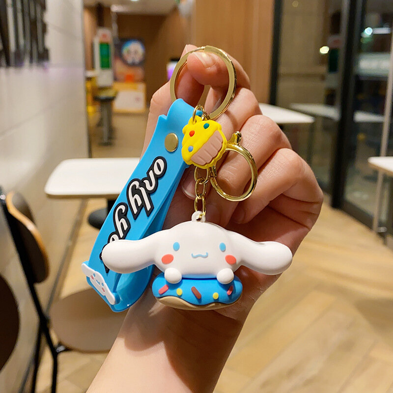 Брелок в виде мультяшного пончика Куроми, милый брелок для сумки Sanrio, парный брелок, пончик в виде «вороньих ушей»