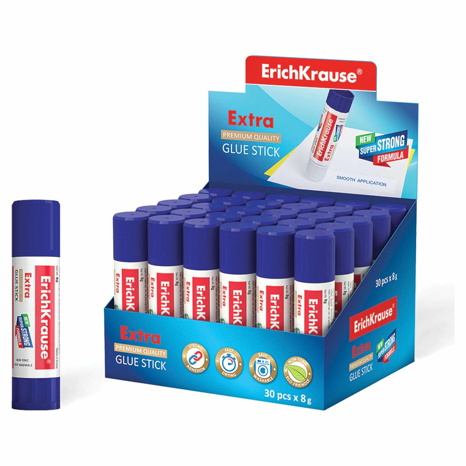 Клей-карандаш ERICH KRAUSE, 8 г, 4433, 6шт.