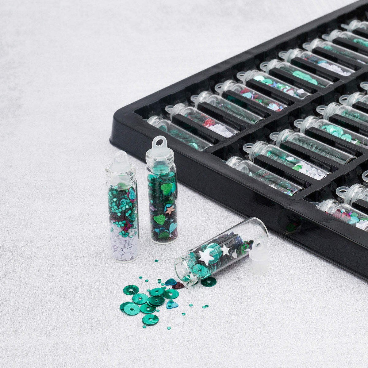 Блестки декоративные, глиттер для творчества, эпоксидной смолы, дизайна ногтей, набор 36шт (белый/зеленый/красный)