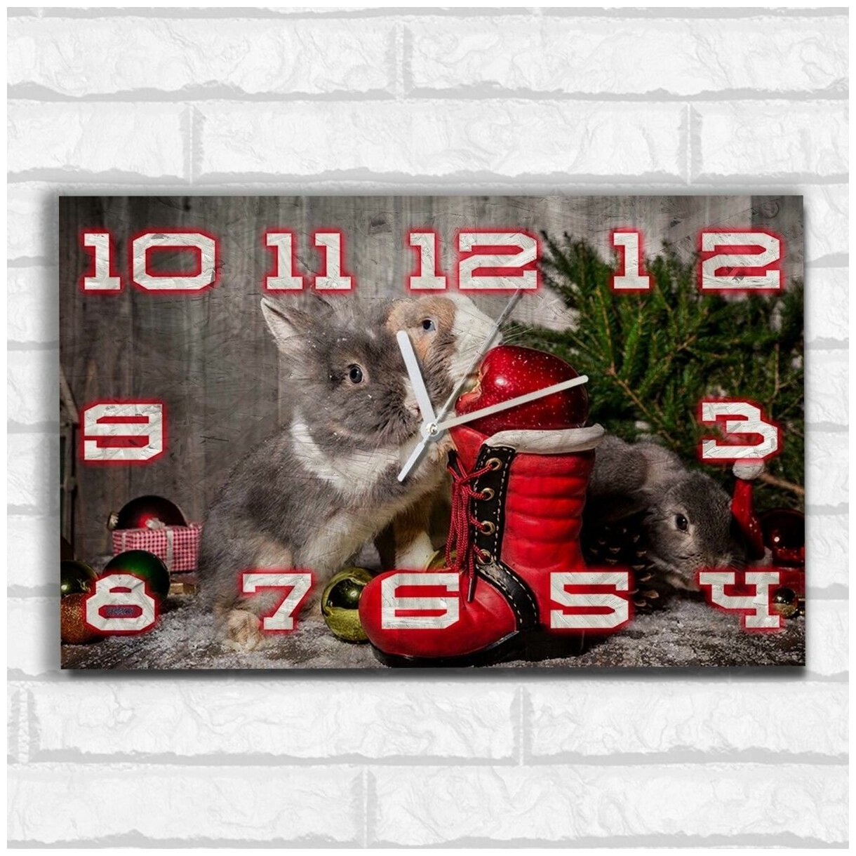 Настенные бесшумные часы ОСП праздники год кролика - 6095