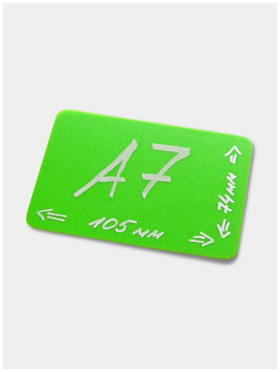 Зелёные меловые ценники А7 (105х74 мм), скруглённые, 10 шт.