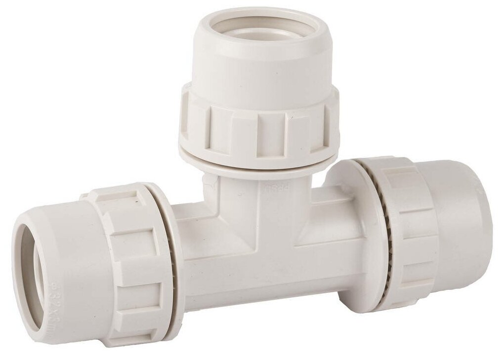 ЗУБР ШиреФит, штуцер с гайкой - штуцер с гайкой - штуцер с гайкой, 16 мм, соединительный тройник (51505-16)