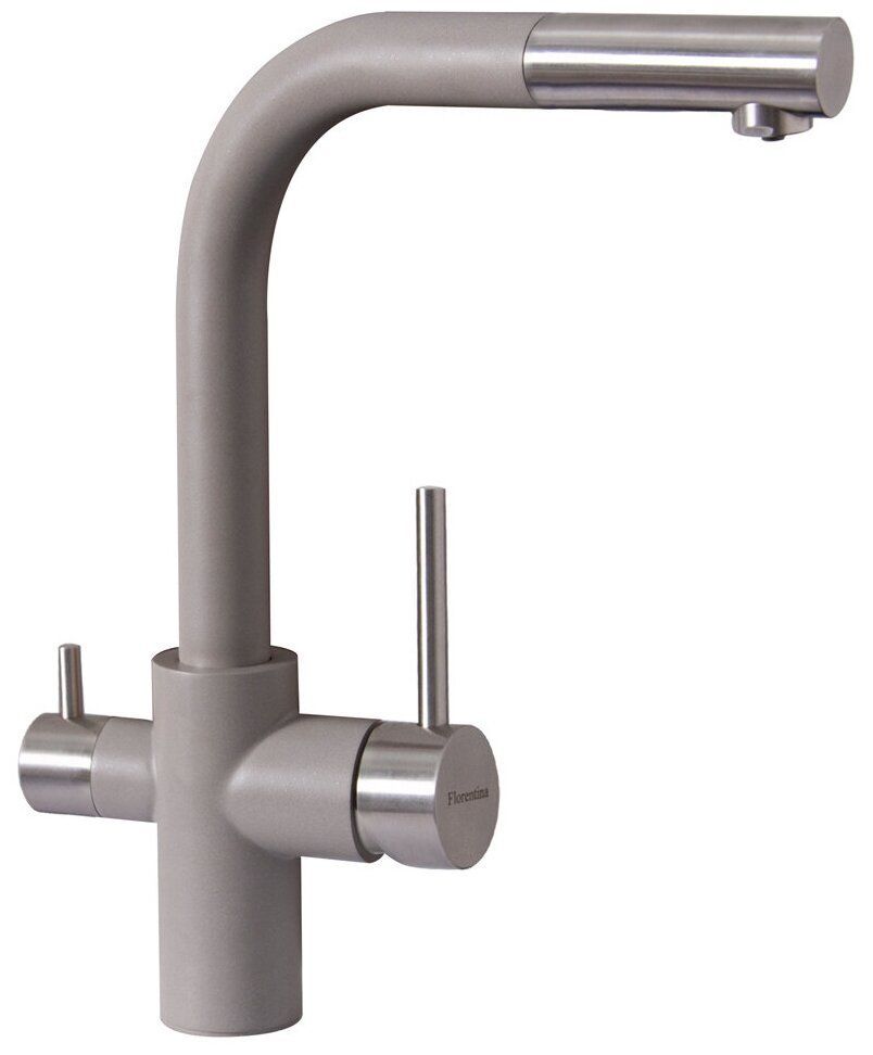 Смеситель Florentina Кристалл для кухни грей