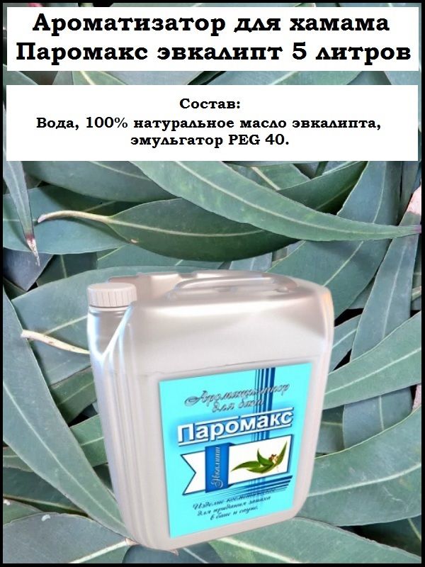Ароматизатор для хамама, хамам, турецкой бани Паромакс Эвкалипт Премиум, 5 литров