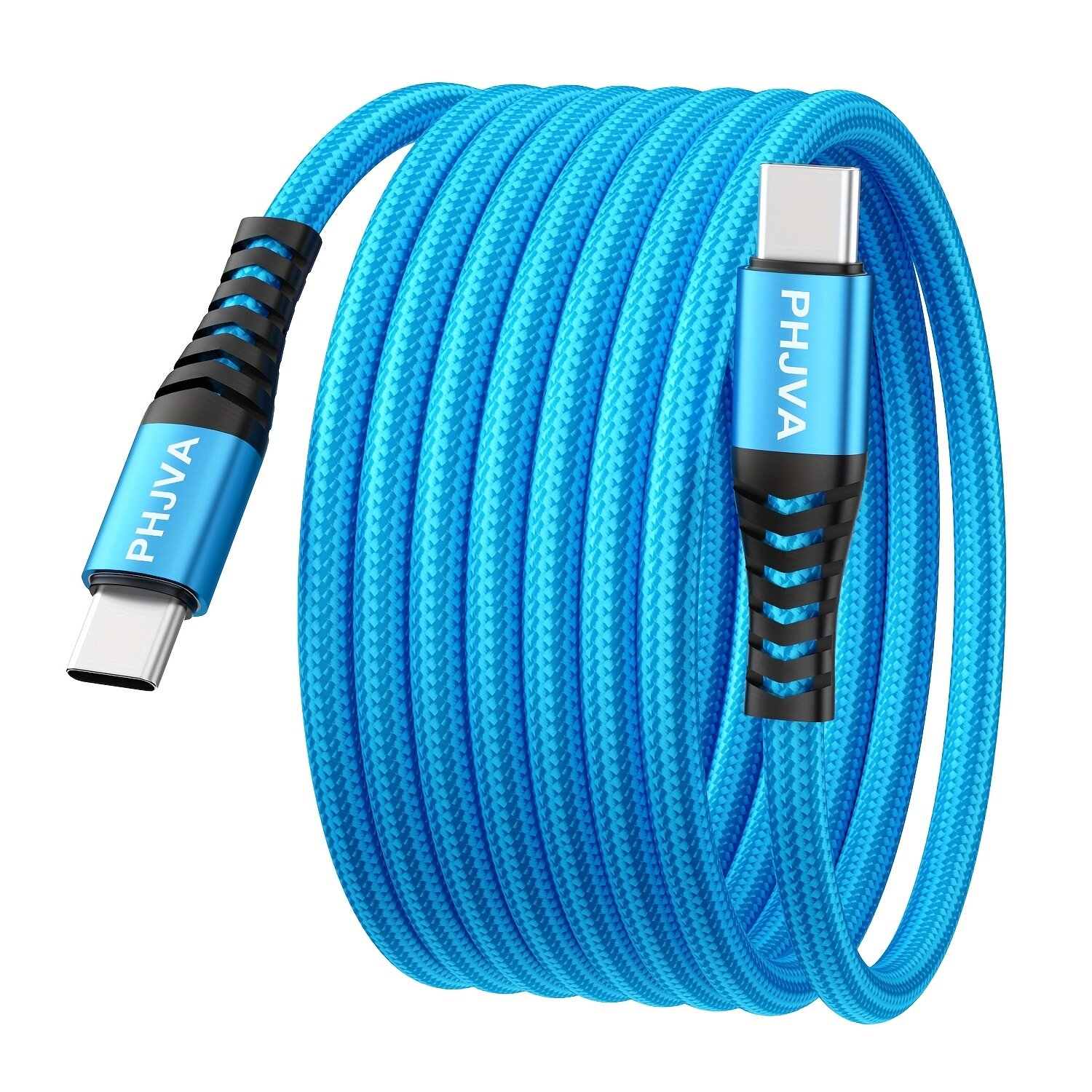 Кабель USB Type-C на USB Type-C для быстрой зарядки и передачи данных, синий, 3 м, до 60 Вт
