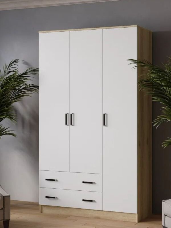 Шкаф Лагуна 1200х2100х510 дуб делано/белый, тэкс