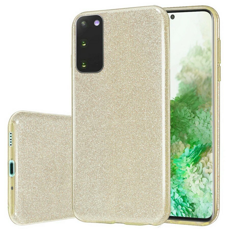 Силиконовая противоударная накладка Diamond для Samsung A32 4G золотой