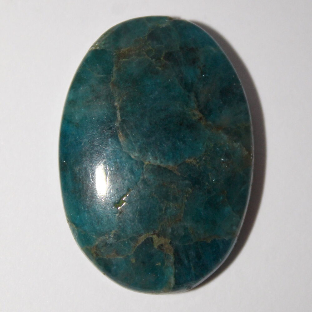 Коллекционный кабошон Апатит, 29х20х3 мм, Бразилия, "True Stones"