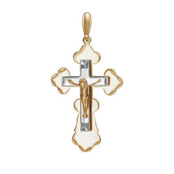 Крестик, красное золото, 585 проба